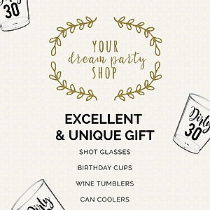 Dirty 30 Shot Glasses Disposable 100 PCS - 2oz 30th Birthday Cups, Dirty Thirty Birthday Decorations for Her, 30th Birthday Party Favors, 30th Birthday Decorations for Him - Clear Plastic Shot Glasses