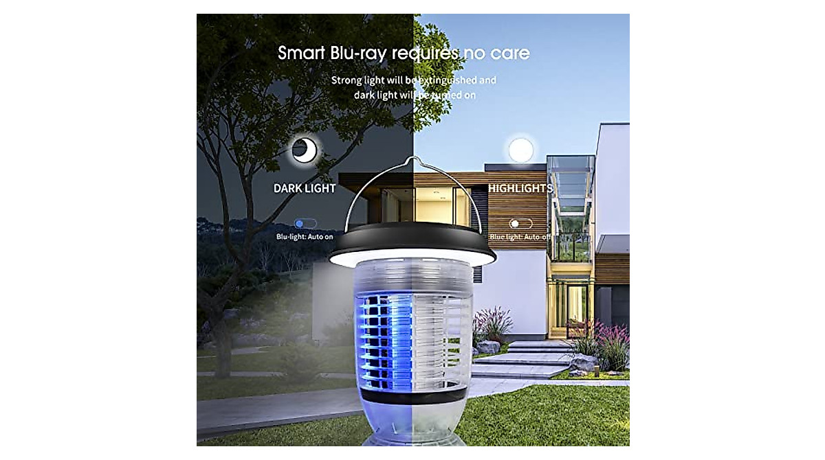 AiMoxa Self-Cleaning Solar Bug Zapper Outdoor, Automatic On/Off ...