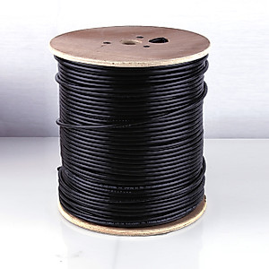 FiveStarCable RG59 Solid 1000ft Bare Copper Siamese Coaxial 20 AWG RG59 + 18/2 18AWG Power Combo CCTV Cable Color Black