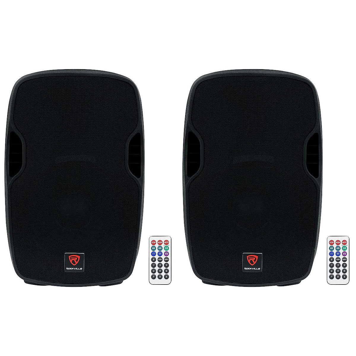 Rockville (2) BPA15 15" Professional Powered 800 Watt DJ PA Speakers w Bluetooth