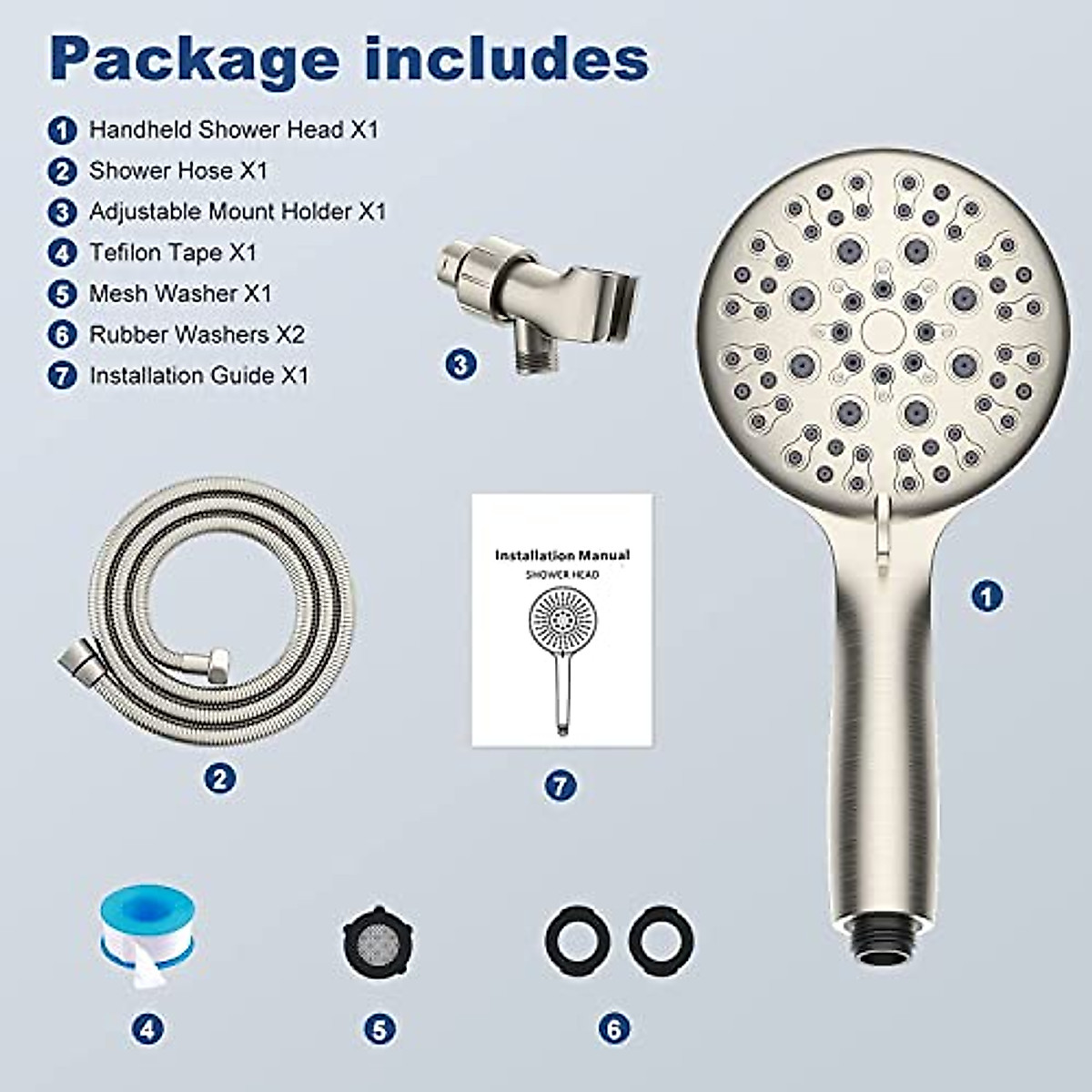 Shower Head Multi-function Hand-held Shower Set Shower Pressurization Water Off Suspended Shower Enjoy Luxurious Rain Shower Head