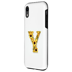 iPhone XR Letter Y Initial Monogram Sunflower Minimalist Women Yellow Case