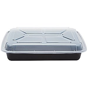 Pactiv NC-989-B 58 Oz. Black Rectangular Container - 150 / CS