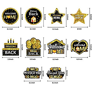 30Pcs Welcome Home Decorations We Missed you Hanging Swirls Decor, Welcome Back Home Hanging Ceiling Party Supplies, Homecoming Return Party Backdrop Sign