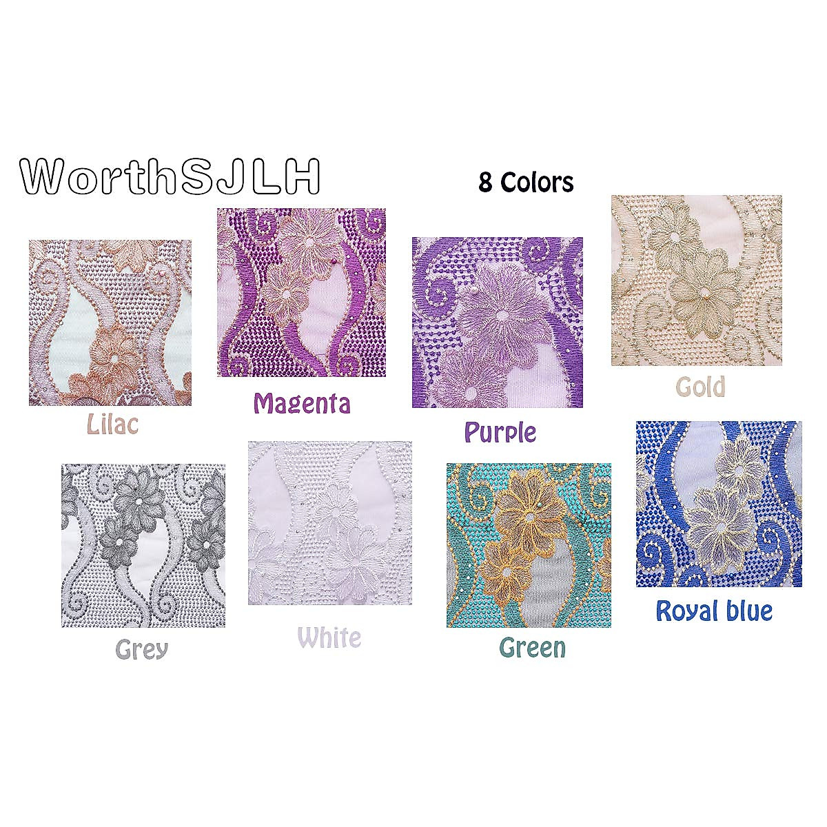 WorthSJLH African French Lace Fabric 5 Yards Swiss Guipure 2021 Nigerian Lace Fabric with Beads Green Lace LF854 (Teal Green)