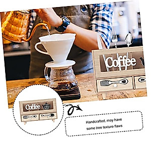 HANABASS Box Coffee Storage Box Flatware Storage Box Desktop Decor Woodsy Decor Utensil Rack Kitchen Gadgets Organizer Utensil Drying Rack Coffee Case Cutlery Box Wood Storage Box Supplies
