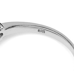 Silvershake 1.74ct. 3 Stone Genuine London Blue Topaz White Gold Plated 925 Sterling Silver Ring Size 8.5