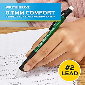Paper Mate Mechanical Pencils, Write Bros. Comfort #2 Pencil with Comfort Grip, Great for Long Writing Tasks, 0.7mm, 12 Count