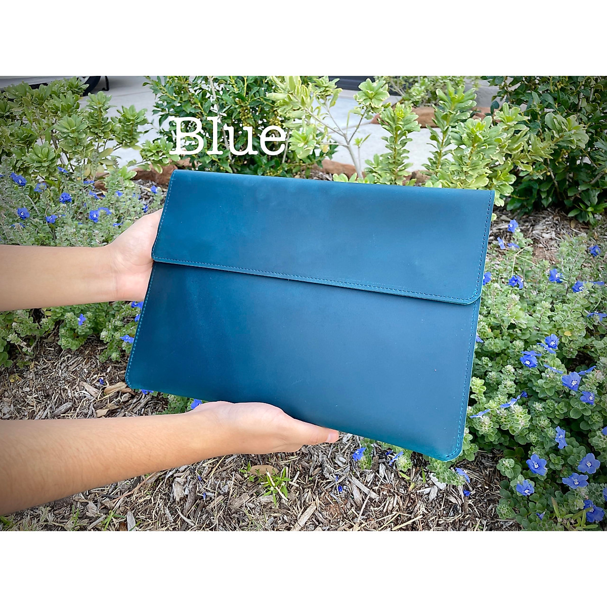 LUCASGIFT Compatible with MacBook Pro/Air 13" 15" 16" LEATHER LAPTOP SLEEVE, Leather Laptop Case, Personalized Laptop Sleeve, Leather Computer Case, Envelope Sleeve, Monogrammed gifts her him