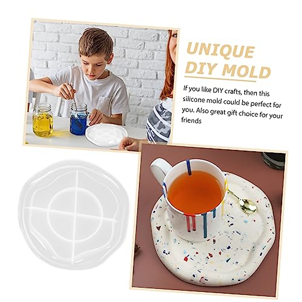 VILLCASE 2pcs Pallet Mold Oval Tray Crystal Decor Resin Molds Teacup Tray Mold Resin Tray Molds DIY Irregular Cloud Design Tray Mold Serving Tray Mold Novel Shaped Tray Mold Jewelry Coaster