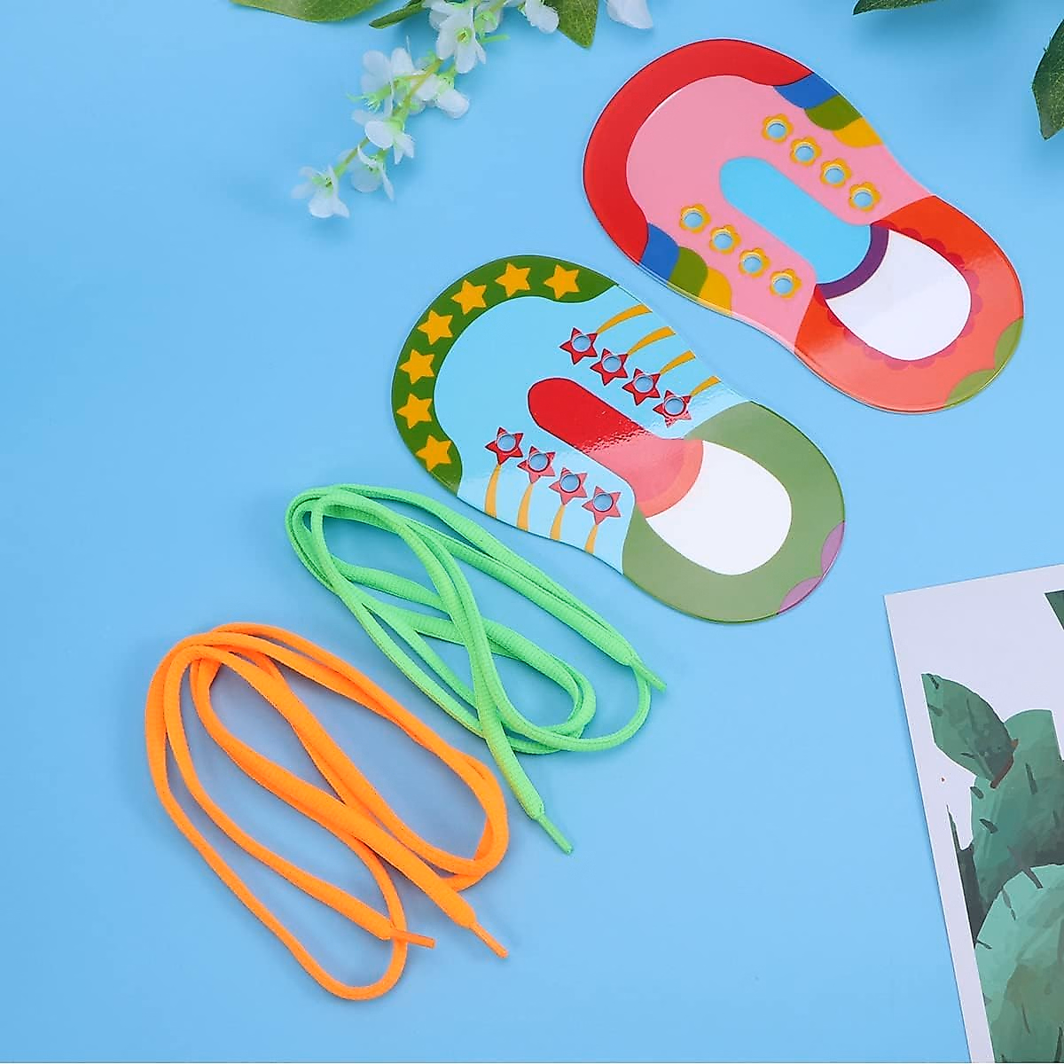 NUOBESTY Shoelace Threading Teaching Toys Learn to Tie Shoelaces Toys Early Educational Toys for Kids Toddlers