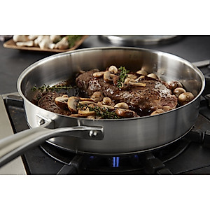 Calphalon Classic Stainless Steel Cookware Saute Pan, 3 Quart, Silver,2095189