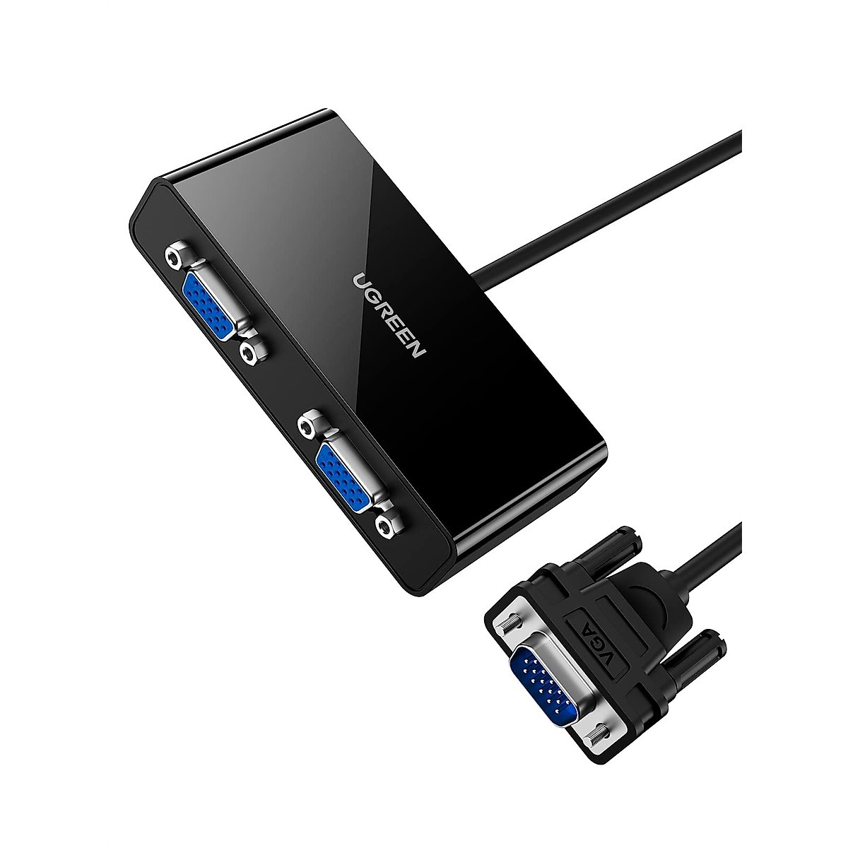 UGREEN VGA Splitter 1 in 2 Out Screen Duplication Support Mirror Mode Only Y Splitter Computer Monitor VGA SVGA Port with 1M Cable Support 1080P 60Hz for Laptop PC to Monitor