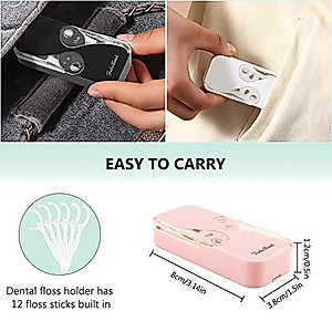 Portable Dental Floss Picks Dispenser Floss Holder Upgrade Automatic Travel Case Floss Dispenser Refillable Floss Box Professional Floss Pick Organizer for Teeth Cleaning (4 Pack)