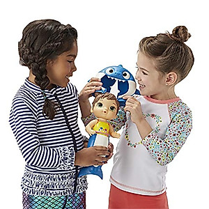 Baby Alive, Baby Shark Brown Hair Doll, with Tail & Hood, Inspired by Hit Song & Dance, Waterplay Toy for Kids Ages 3 Years Old & Up (Amazon Exclusive)