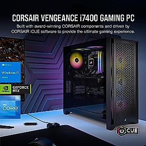 Corsair Vengeance i7400 Series Gaming PC - Liquid Cooled Intel® Core™ i5 12600KF CPU - NVIDIA® GeForce RTX™ 4060 GPU - 1TB M.2 SSD - 16GB Vengeance RGB DDR4 Memory - Black