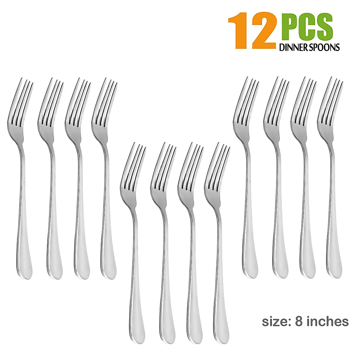 Dinner Forks, HaWare 12-Pieces Stainless Steel Forks, Classic Elegant Design, Mirror Polished, Dishwasher Safe