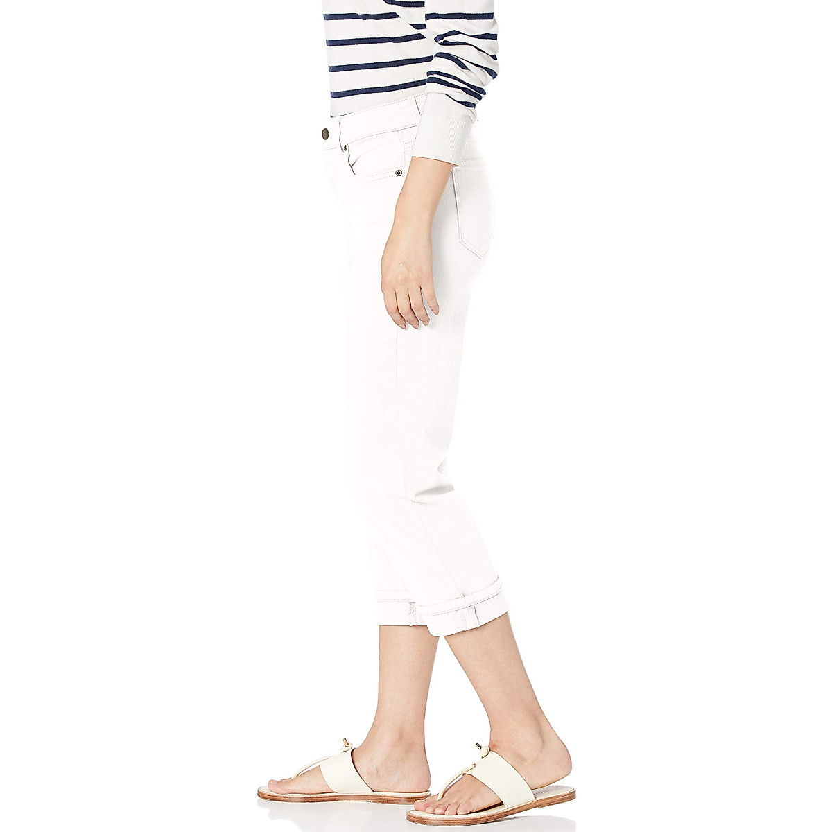 NYDJ Women's Marilyn Straight Cuff Cropped Slimming Jeans, Optic White, 18