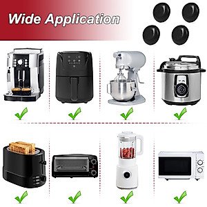 GINOYA Kitchen Appliance Sliders, 16pcs DIY Adhesive Appliance Movers for Air Fryer Coffee Maker Easy Moving Saving Space (Black)