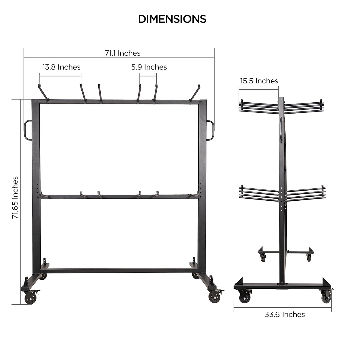 Folding Chair Rack Folding Chair Cart with Capacity 84 Folding Chair Storage Rack 360° Rubber Locking Wheels Weatherproof Cover Mobile Chair Dolly for Stackable Chairs Folding Tables and Chairs