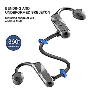 pstuiky True Bone-Conduction Concept Bluetooth 5.0 Headset Does Not Enter The Ear, Wireless Sports Running Music, and Ipx5 Waterproof Headphone