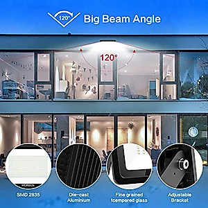 MORSEN 300W LED Flood Light, 30000lm Super Bright Security Lights, UL Certificated Plug, IP66 Waterproof Outdoor Flood Light, 5000K Daylight White Floodlight for Yard, Garden, Garages