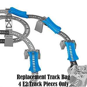 Replacement Parts for Thomas The Train - GBN45 ~ Thomas & Friends Trackmaster Percy 6 - in - 1 Set ~ Replacement Track Bag ~ 4 E2 Track Pieces ~ Blue