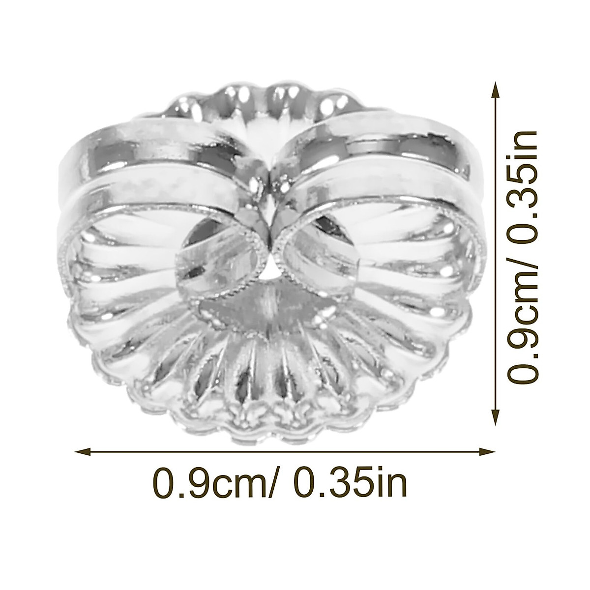 VILLCASE 20pcs Flower Earring Backs for Droopy Ears Safety Earring Studs Secure Locking Ear Backs Studs Replacement for Heavy Earrings Jewelry Findings Silver