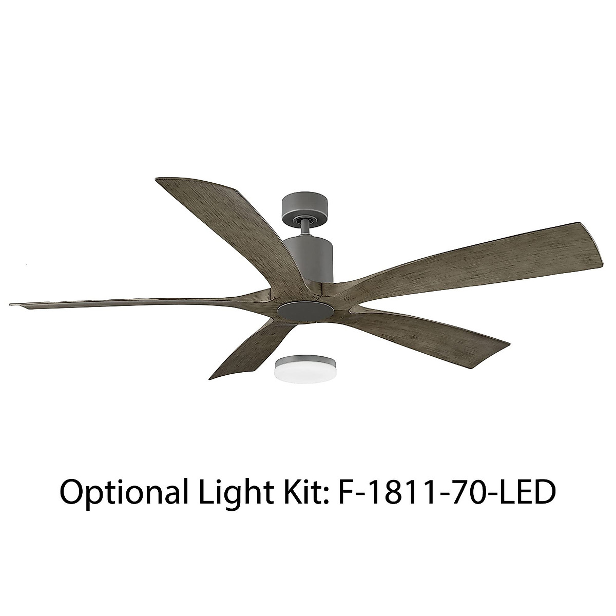 Modern Forms Aviator 70in 1-Light Ceiling Fan LED Light Kit 3500K in Graphite