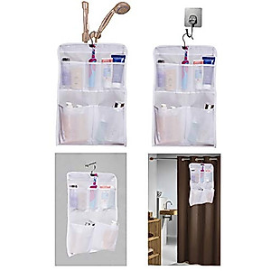 MISSLO Shower Caddy Organizer 5 Pockets + 8 Pockets Mesh Shower Organizer