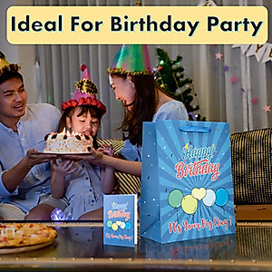 Ronvir 2Pcs Gift Bags, 13x10x5 Inch Birthday Paper Bags With Handles, Large Happy Birthday Gift Bags With Tissue Paper, Gift Bags For Birthday, Boys, Girls, Woman, Man