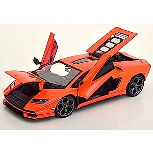 Lambo Countach LPI 800-4 Orange with Red Interior Special Edition 1/18 Diecast Model Car 31459OR