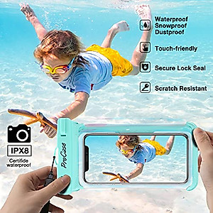 ProCase Universal Waterproof Phone Pouch Bundle with 2 Pack Floating Wrist Strap