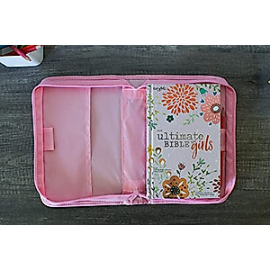 Butterflies and Blossoms Bible Cover for Girls, Zippered, with Handle, Multi Color, Medium