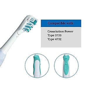 4/8/16 Pcs Electric Toothbrush Replacement Heads Sensitive Dual Clean Rotating Sets Fit for Braun Oral B Cross Action Power 4732 3733 4734 (4)