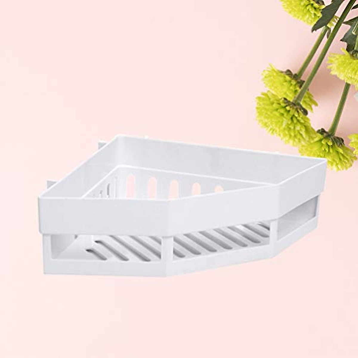 TOPBATHY Frame Stand Bathroom Corner Shelf Wall Mounted Shower Caddy Storage Holder Free Of Punch Corner Triangle Rack Organizer For Toilet Bathroom Kitchen Organizer Rack