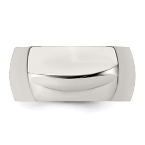 IceCarats 925 Sterling Silver 9mm Half Round Plain Classic Wedding Band Ring Size 9