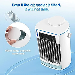 Mini Air Conditioners, 500ml A/C Portable Air Conditioner, Mini Air Cooler Fan 3 powerful speeds, 3 Mist Modes, Portable Ac for Car for Room Car Camping