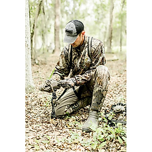 Reflective Safety Rope for Tree Stand - 30ft Premium Treestand LifeLine Rope Hunting - Safety Harness Lifeline Rope. Treestand Safety Harness Rope Camo with Prusik knot life line and Carabiner