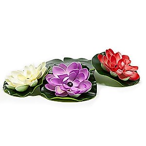 Beckett Corporation SL3 Solar Pond or Water Garden, Lily Pad LED Floating Lights, Multi-Color