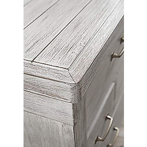 Signature Design by Ashley Brashland Farmhouse 7 Drawer Dresser with Dovetail Construction, Textured White