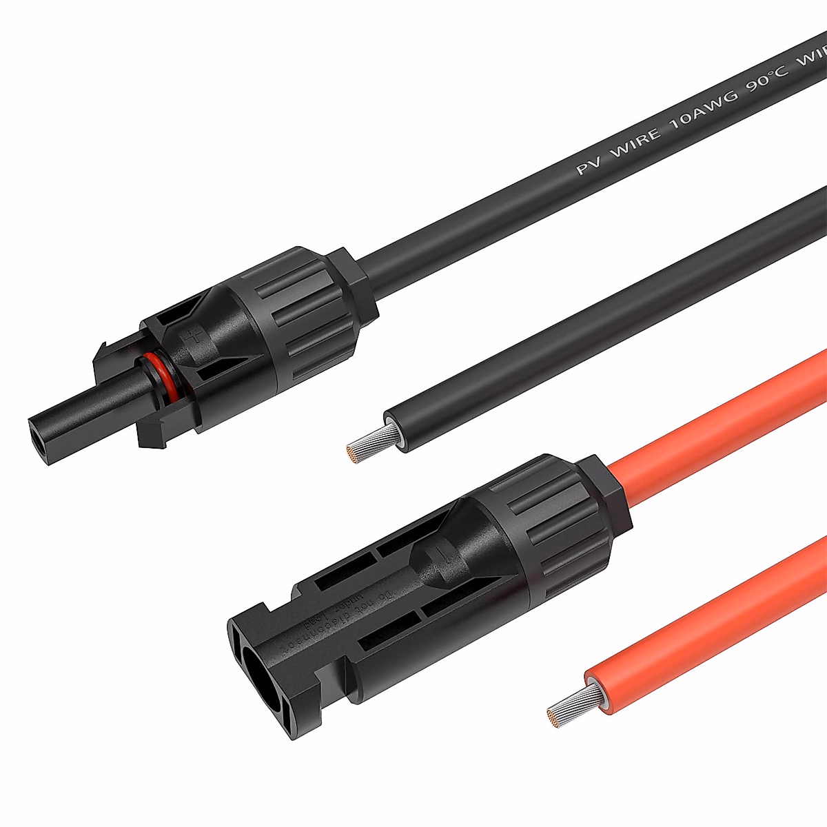 Kohree 20 Feet Solar Panel Extension Cable: 10AWG with Female and Male Connectors,6mm Solar Panel Wires with Extra Free Connectors Extension Adaptor Kit Tool for RV Solar Panel(20FT Red + 20FT Black)