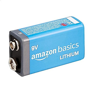 Amazon Basics 4-Pack 9 Volt Lithium High-Performance Batteries, 10-Year Shelf Life, Long Lasting Power