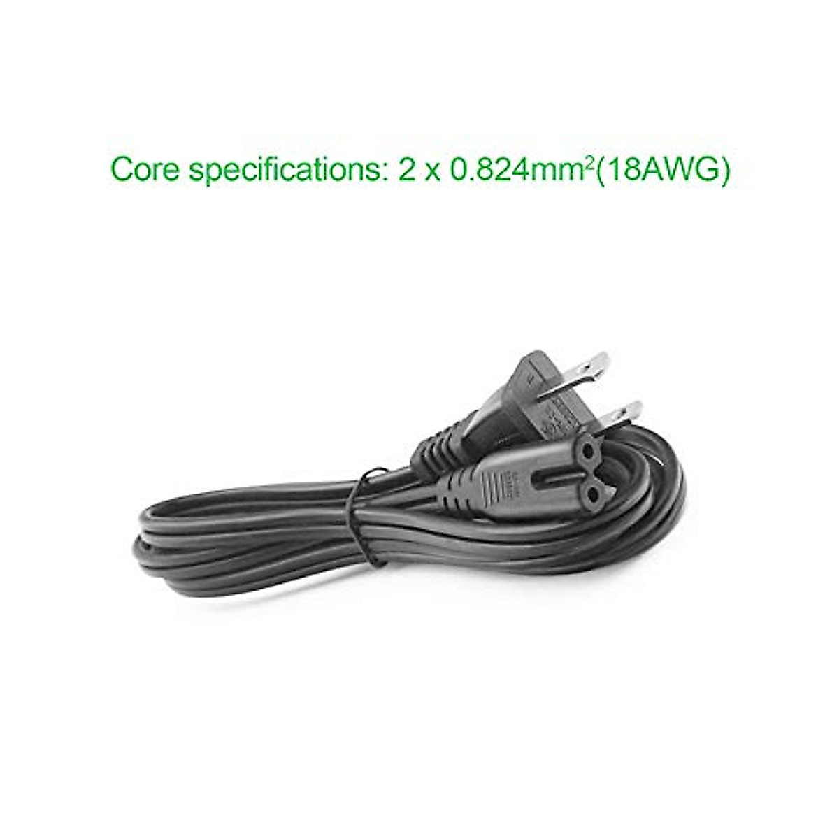 UL Listed XINYUWIN 2 Prong Power Cord 6ft Compatible with HP Envy/OfficeJet; Canon Pixma/Maxify; Epson Stylus/Workforce / Expression Premium/Artisan Printer; Brother/Dymo Label Writer