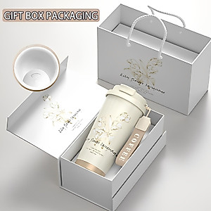 Simple Modern Travel Coffee Mug Tumbler with 360° Sealing | Ceramic-Lined Insulated Stainless Steel Cold Brew Iced Coffee Cup Thermos | Gifts for Women Men Her Him 17oz (White)