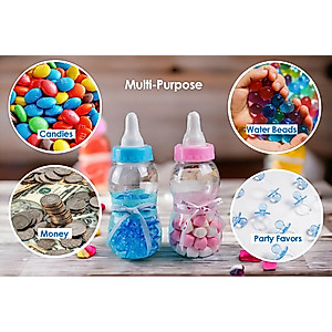 Jumbo Fillable Baby Shower Bank, 10.5" Pink Plastic Baby Bottle Favor Centerpiece
