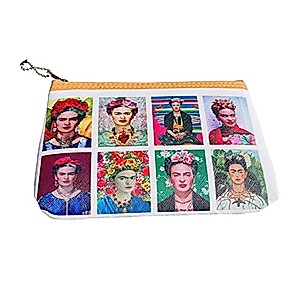 Mexican Artist Frida Inspired Canvas Tote Bag & Matching Accessory Bag - Beautiful Set
