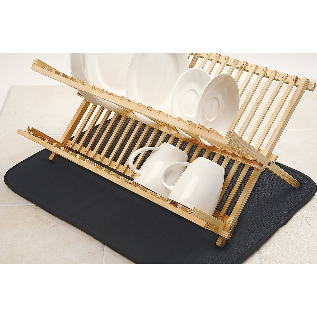 Norpro 18 by 16-Inch Microfiber Dish Drying Mat, Black