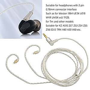 Replacement Audio Cable Extension Cord for for 1964 UE3X UE18 W4R UM3X, for KZ AS10 ZST ZS3, for Revonext QT2 QT3, for RX8 BQEYZ KC2 KB1, Headphone Upgrade Cable