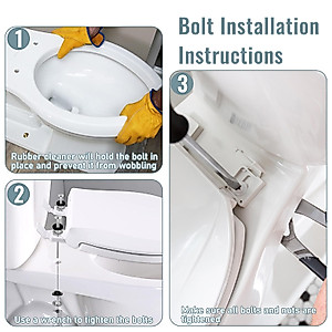2 Pack Toilet Seat Hinge Replacement Toilet Plastic Bolts Kit with Screws and Nuts Plastic Toilet Seat Hardware is Suitable for Most Toilet Replacements and Repairs